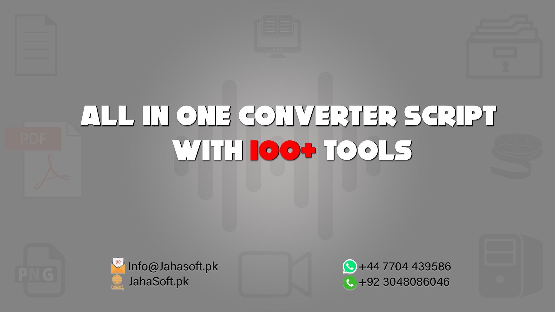 Get All in One Converter Script with 100+ Tools - JAHASOFT